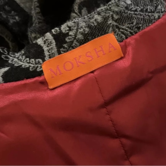 Moksha | Jackets & Coats | Moksha Gray Tapestry Wool Silk Satin Lining Artful Mandarin Opera ...